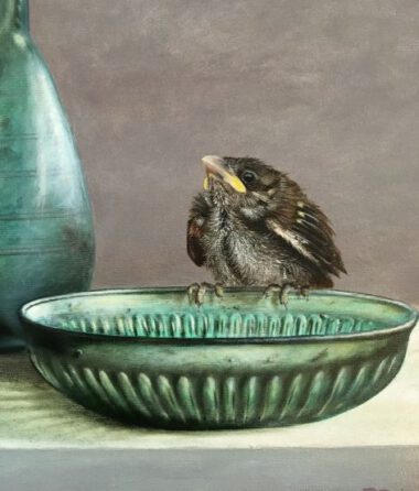 Jonge mus op Romeinse ribschaal - Paul Ruigrok Paintings / Home